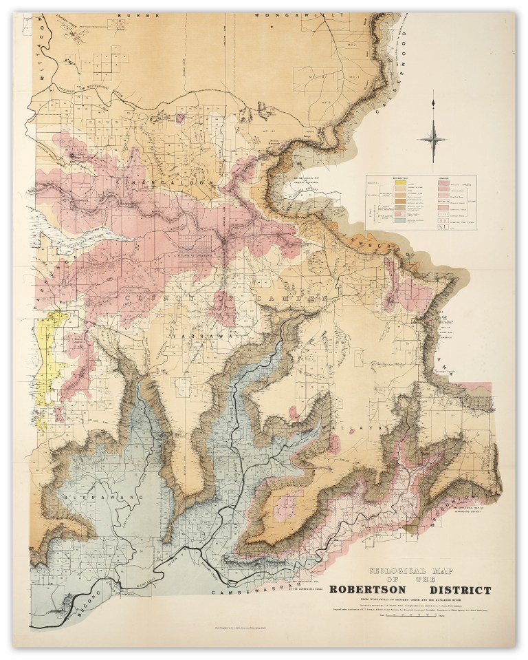 [Robertson] Geological Map of the Robertson District. | Antique Print ...