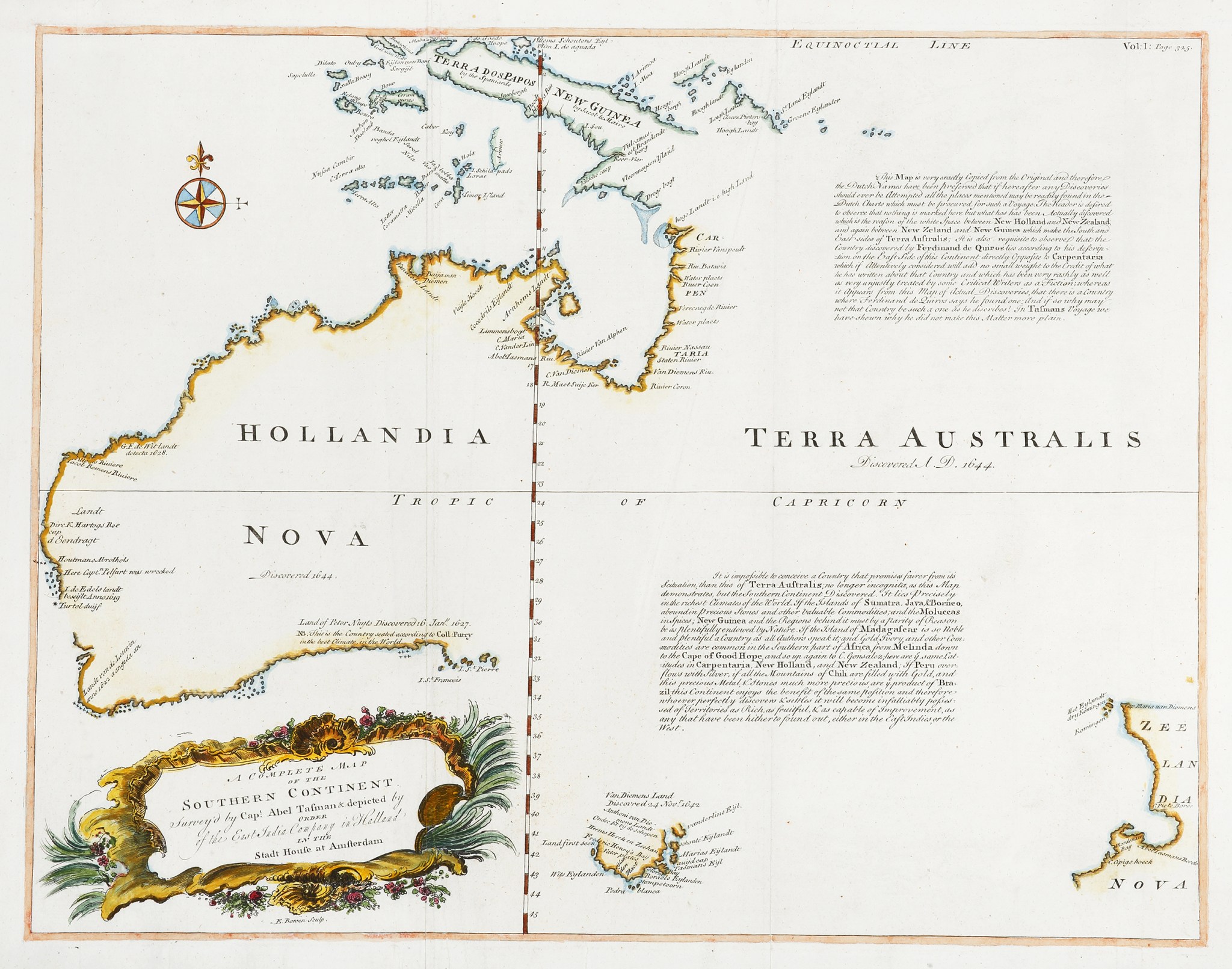 A Complete map of the Southern Continent Survey’d by Capt. Abel Tasman ...