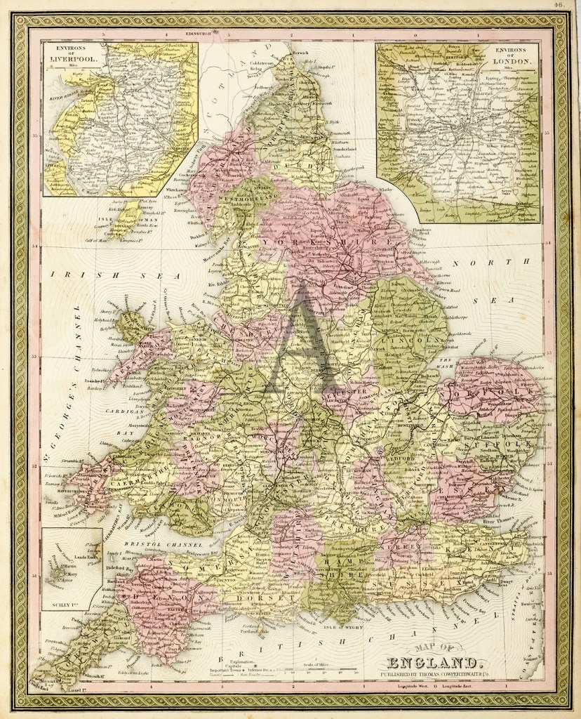 Map of England. - Antique Print Map Room