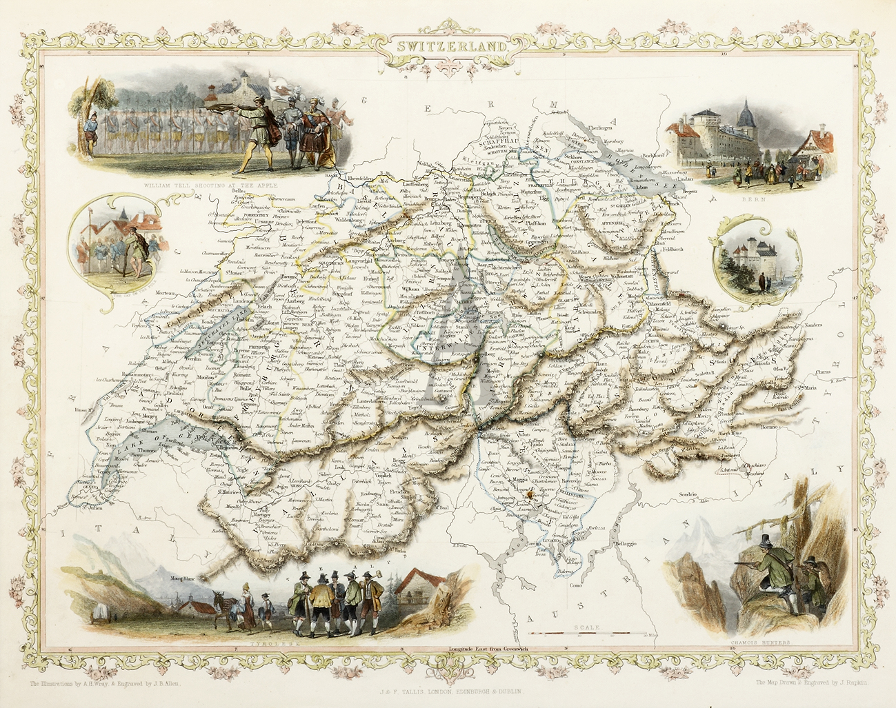 Switzerland - Antique Print Map Room