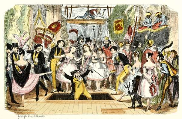 MAY - A new drop scene at the Opera - Antique Print Map Room