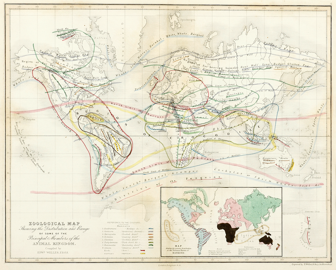 Zoological Map Showing the Distribution and Range of some of the ...