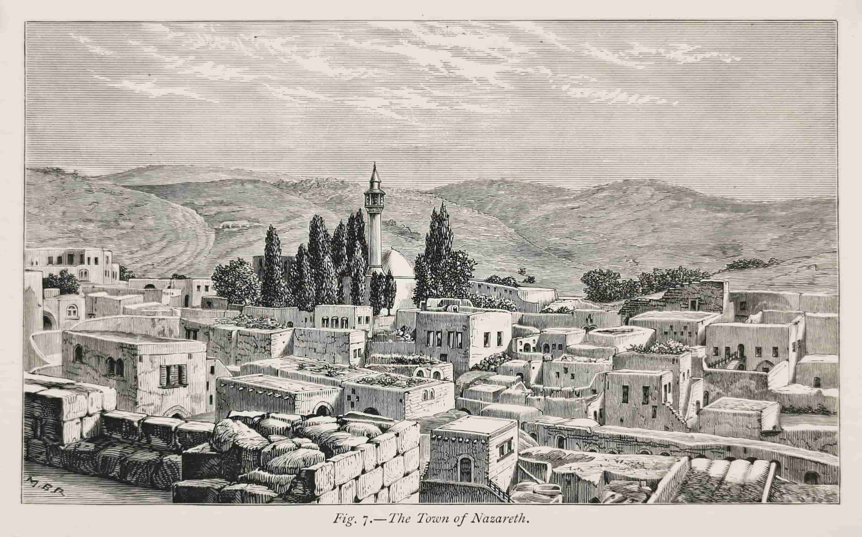The Town of Nazareth. - Antique Print Map Room