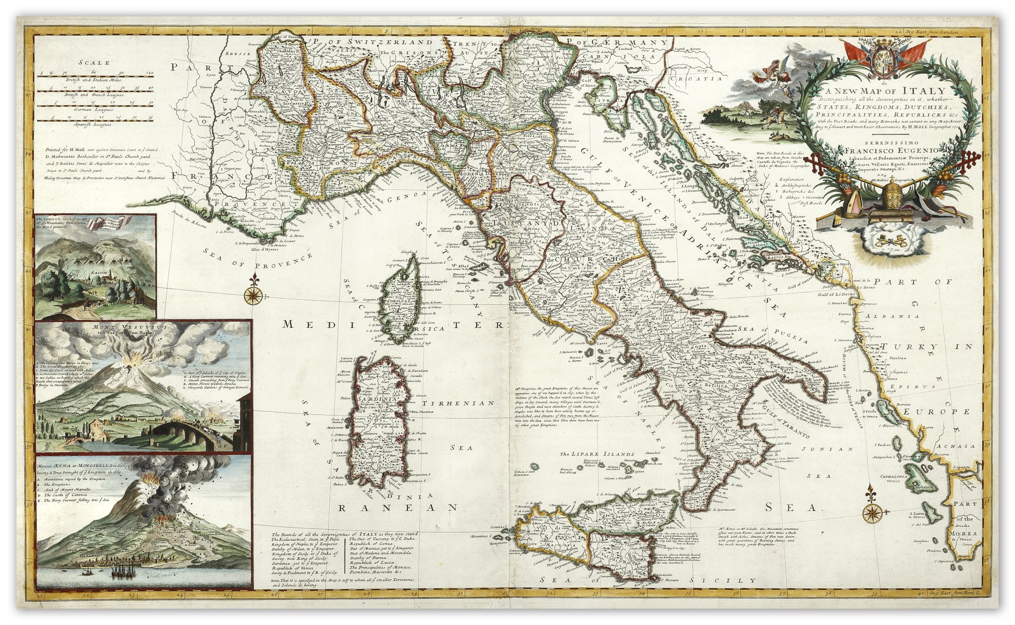 A New Map of Italy, Distinguishing all the Sovereignties in it, whether ...