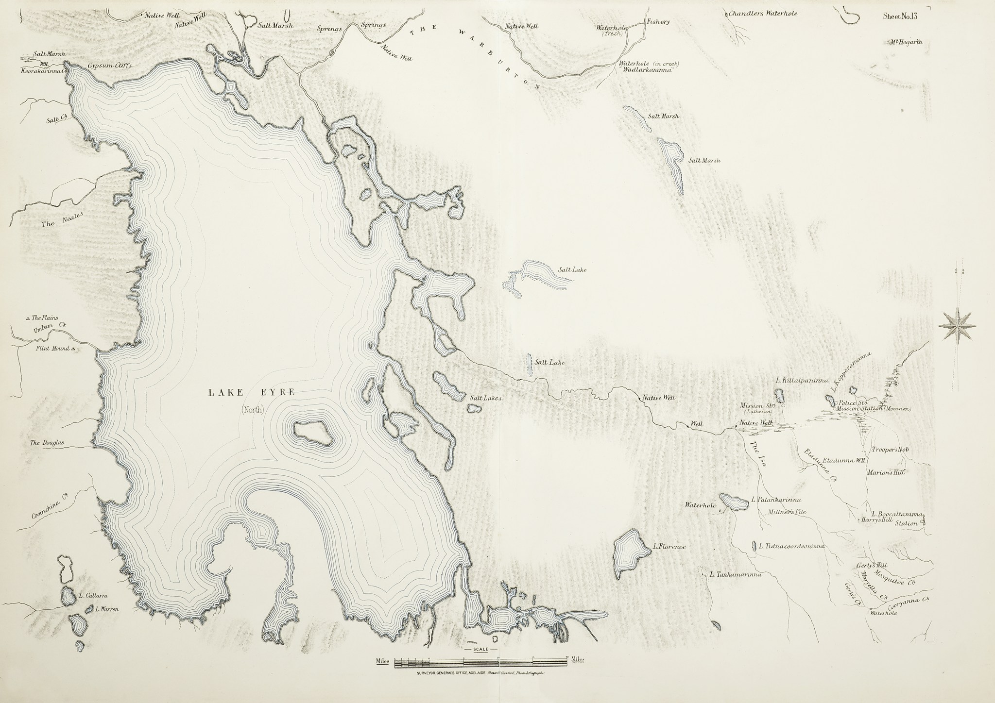 Sheet no. 13 [North / Lake Eyre] - Antique Print Map Room