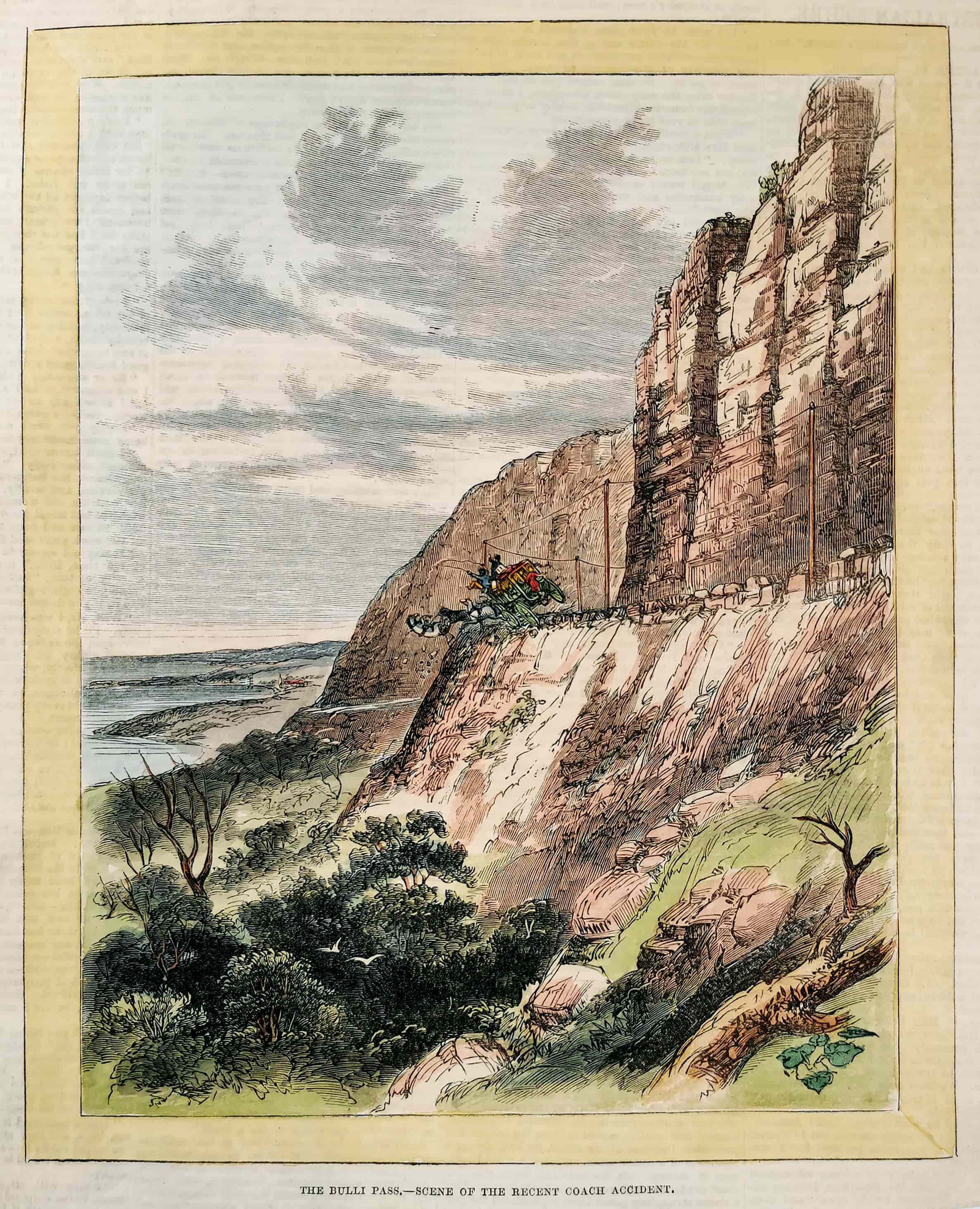 The Bulli Pass.-Scene of the Recent Coach accident. - Antique Print Map ...