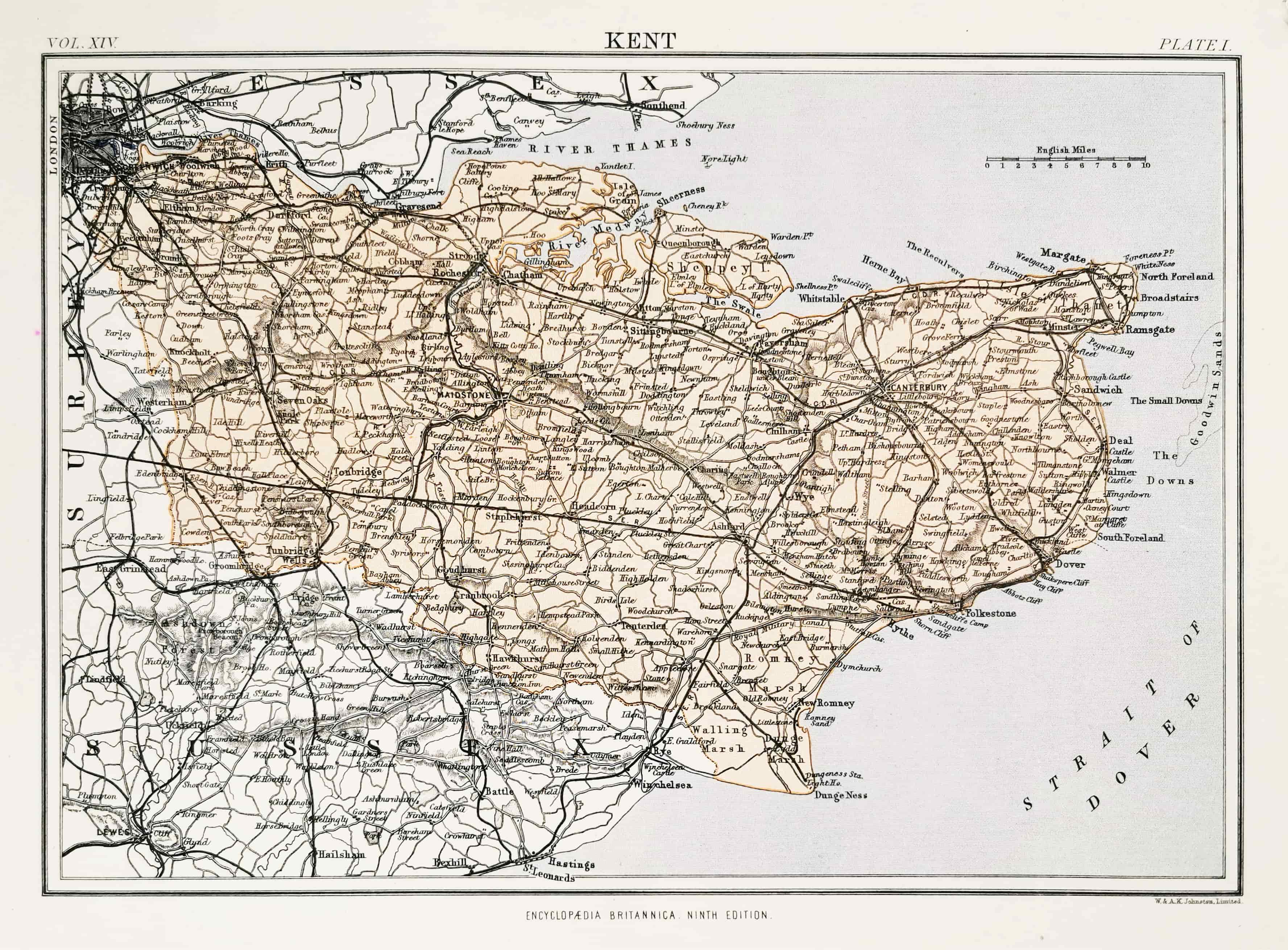 Kent - Antique Print Map Room