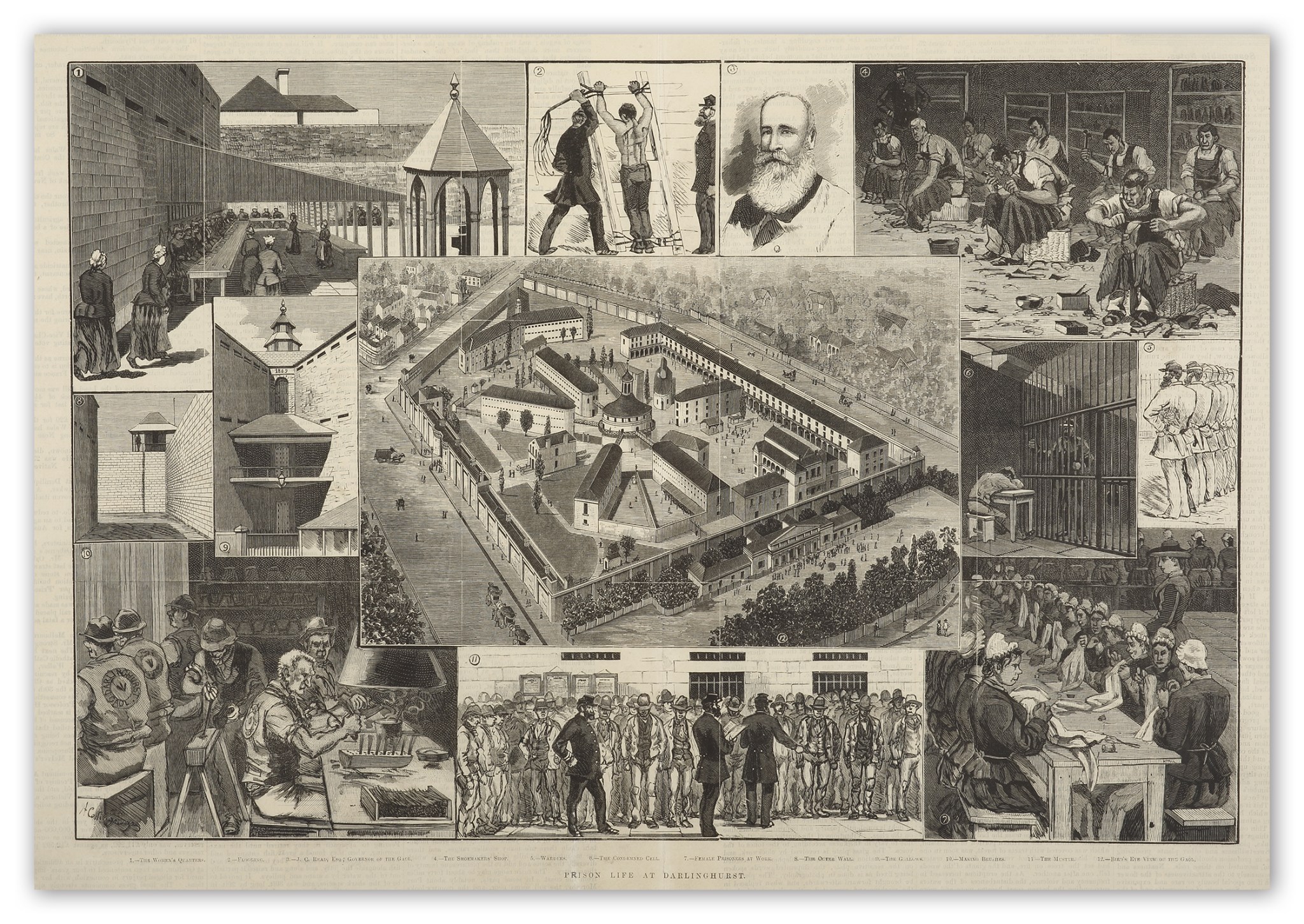 Prison Life at Darlinghurst. - Antique Print Map Room