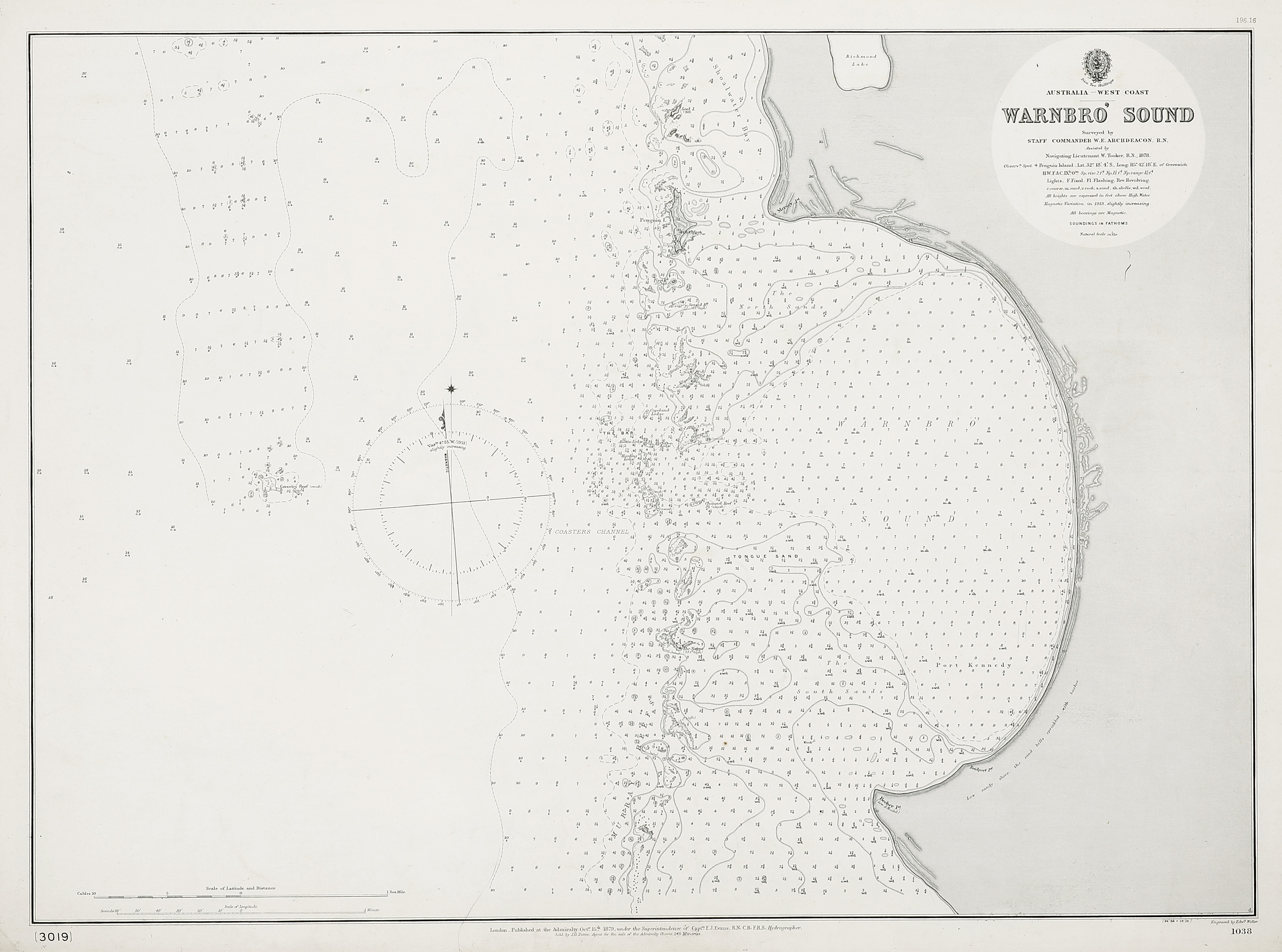 [AUSTRALIA-WA] Warnbro' Sound - Antique Print Map Room