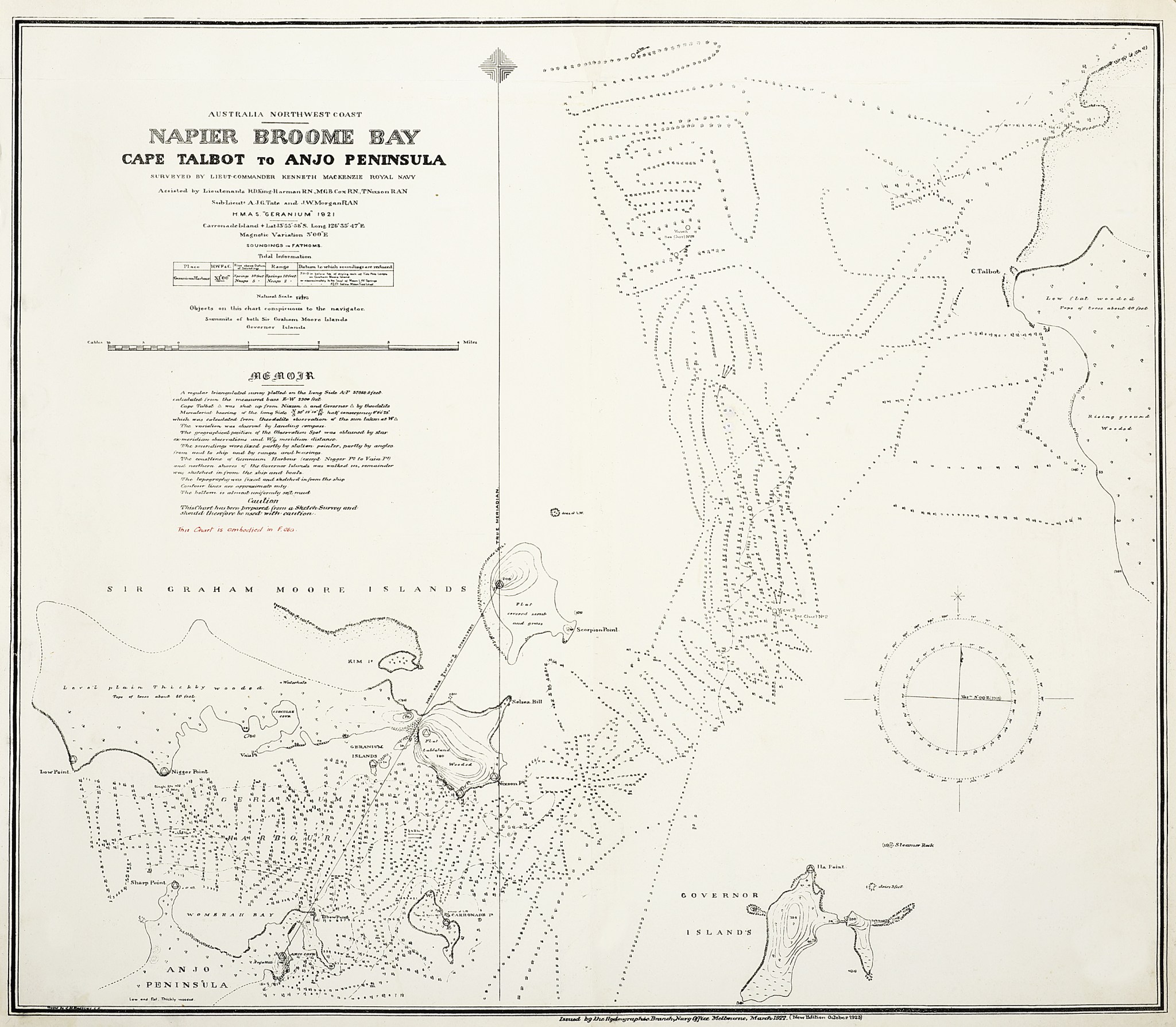 [AUSTRALIA-WA] Napier Broome Bay Cape Talbot to Anjo Peninsula Surveyed ...