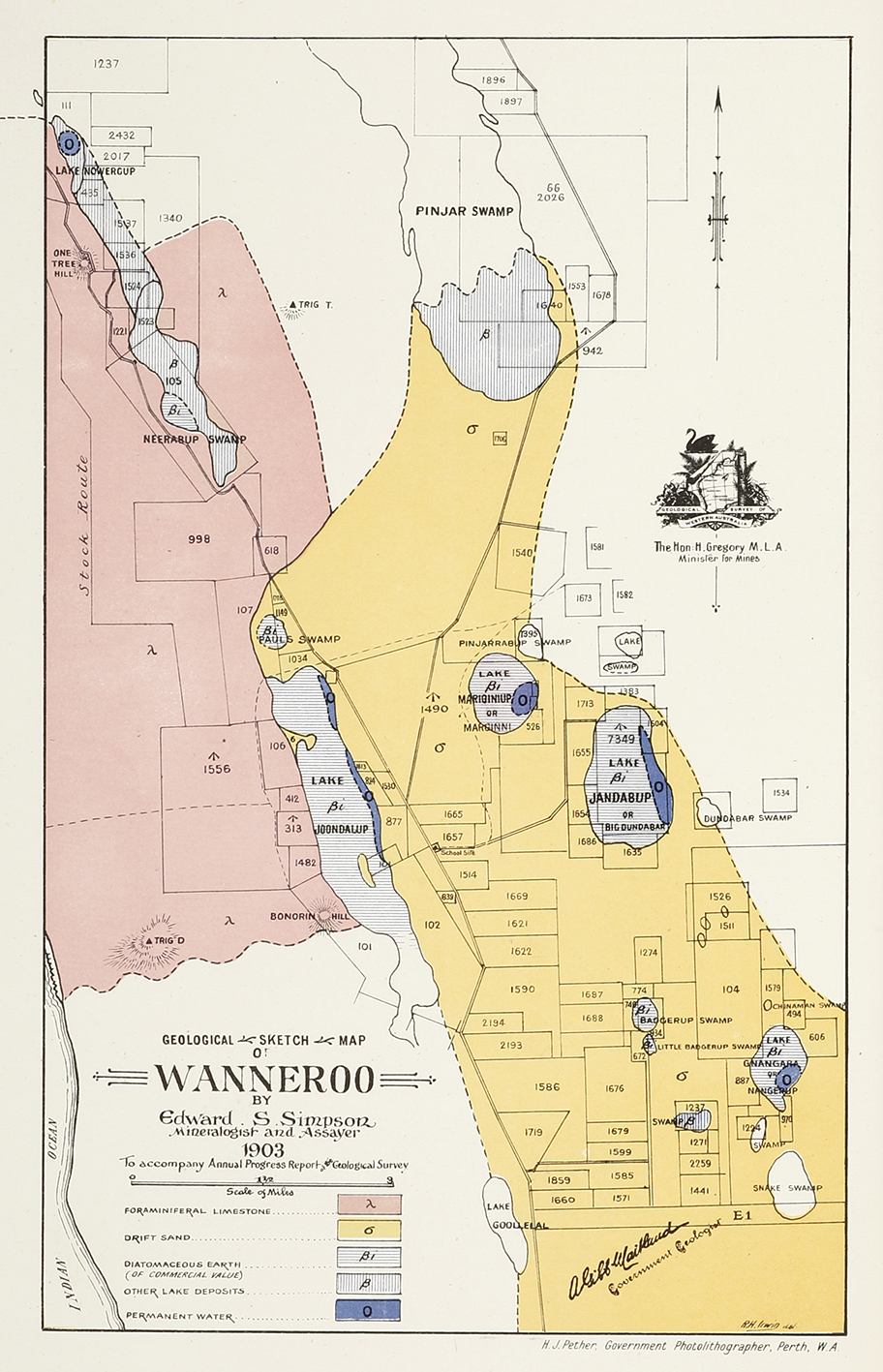 Geological Sketch Map of Wanneroo - Antique Print Map Room