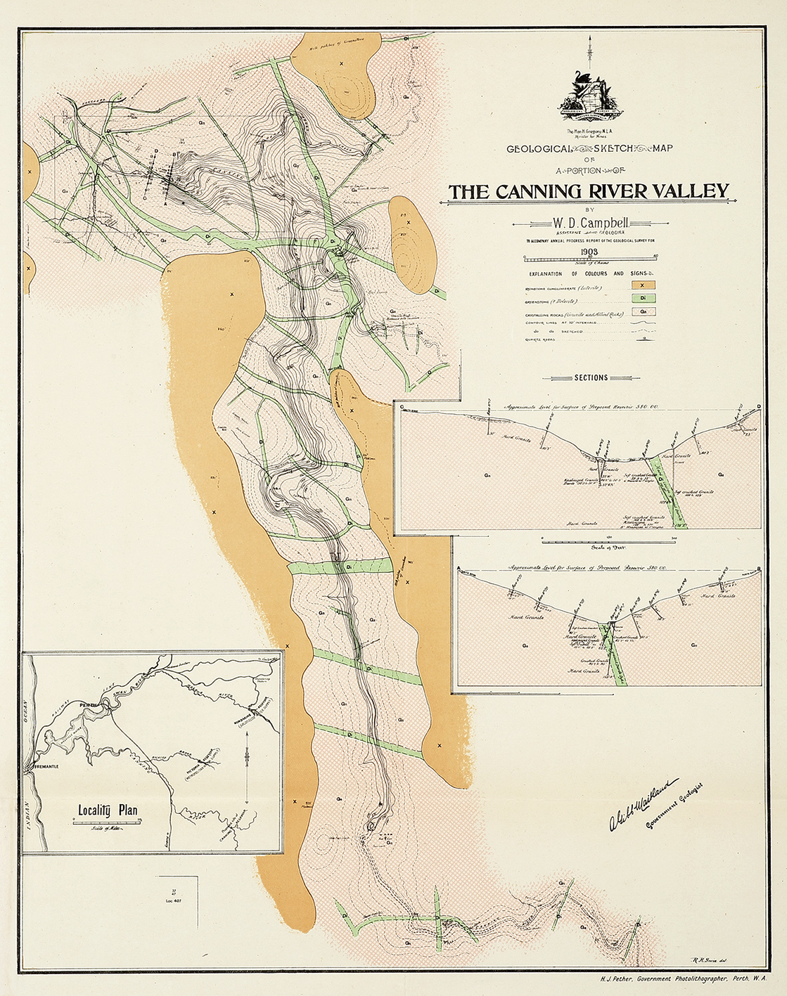 Geological Sketch Map of a Portion of the Canning River Valley ...