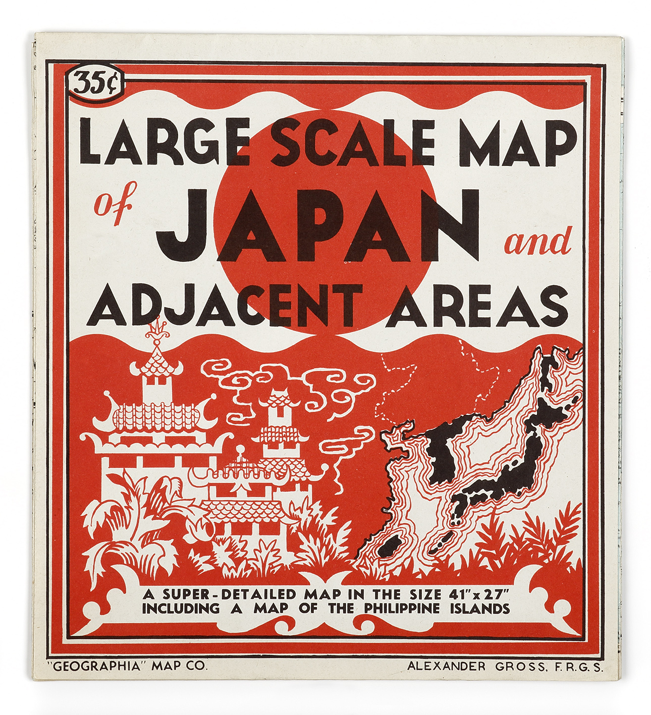 Large Scale Map of Japan and Adjacent Areas - Antique Print Map Room