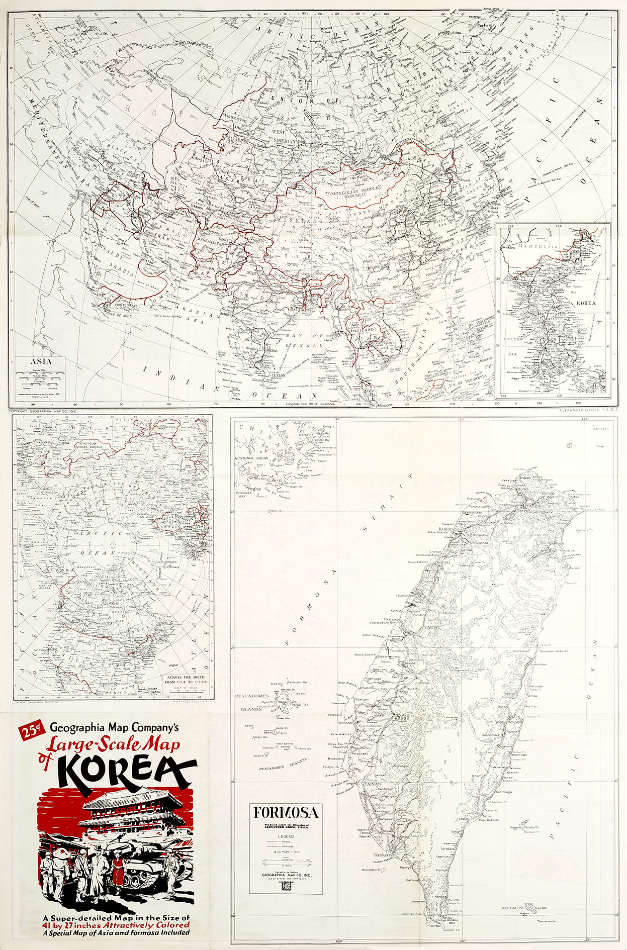 Large Scale Map of Korea - Antique Print Map Room