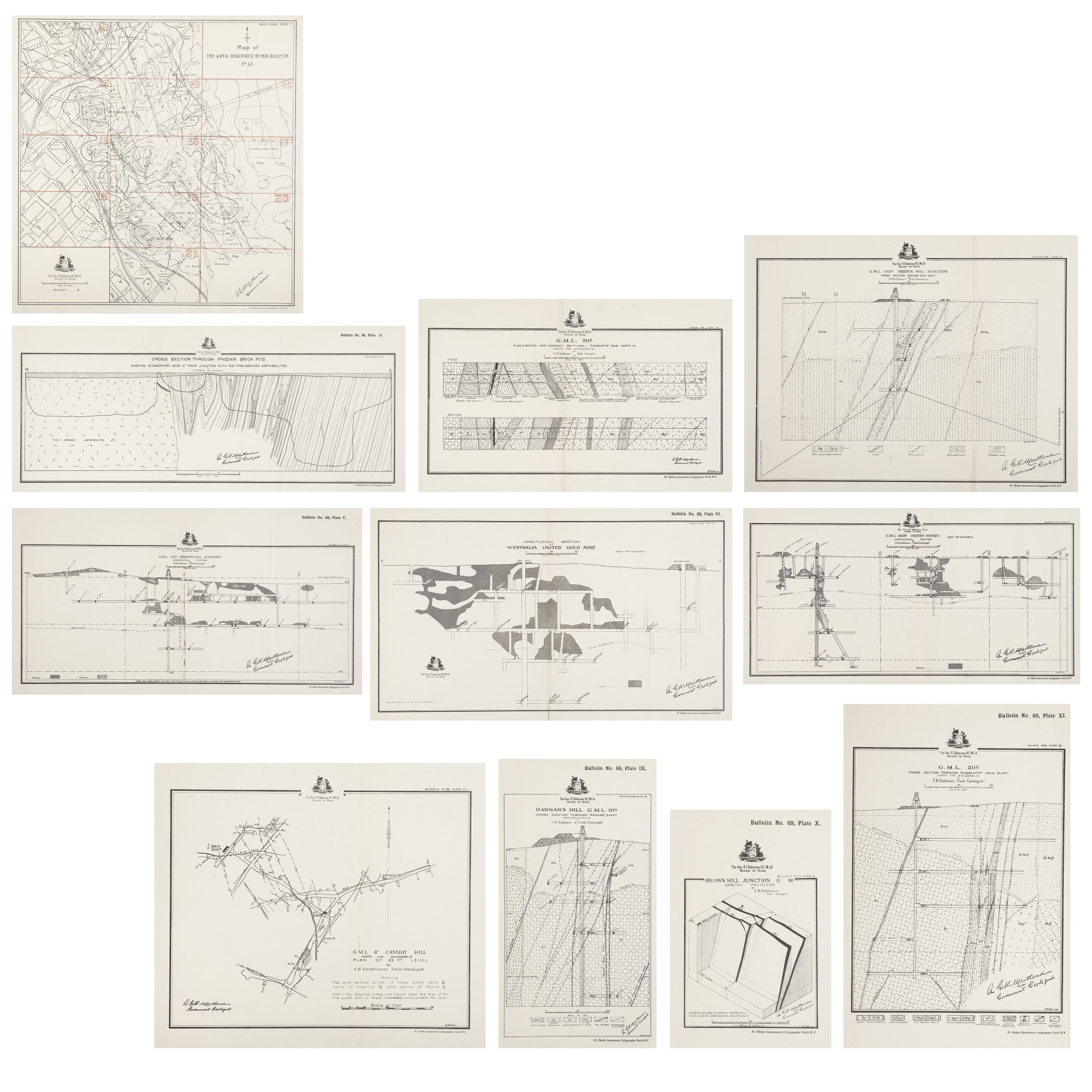 [Geology and Ore Deposits of Kalgoorlie] - Antique Print Map Room