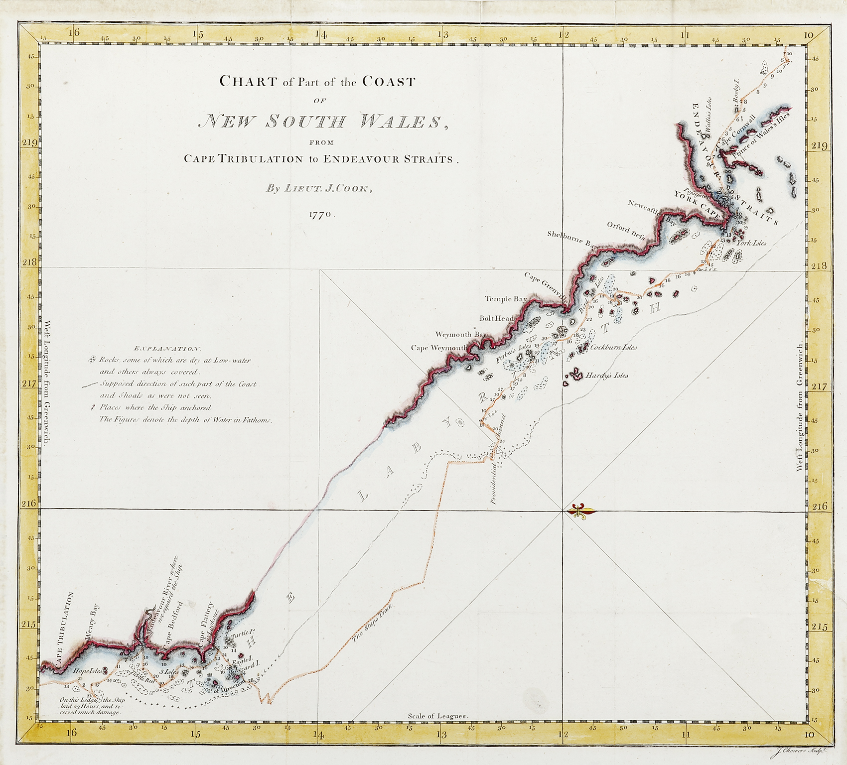 Chart of Part of the Coast of New South Wales, from Cape Tribulation to ...