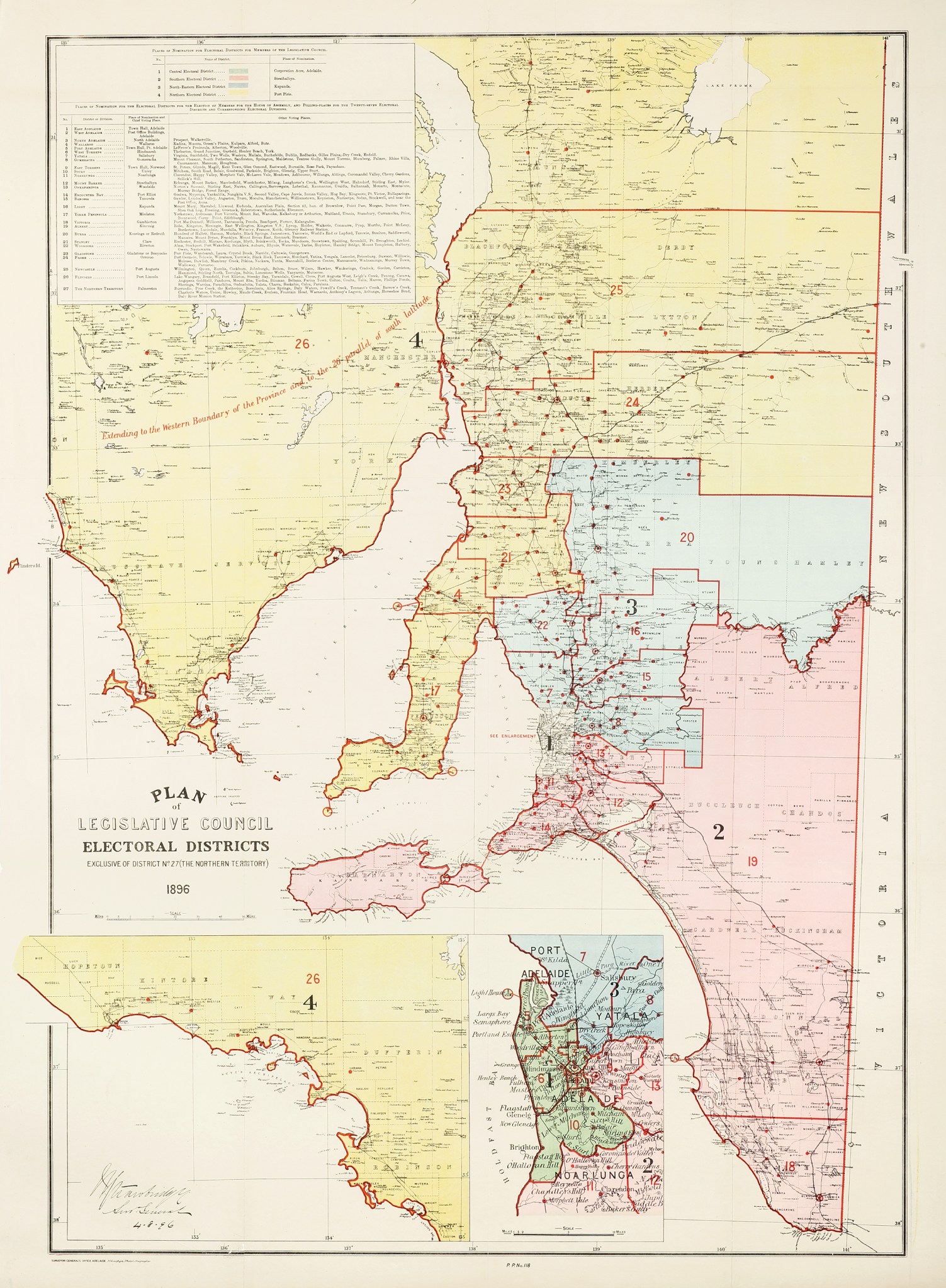 Plan of Legislative Council Electoral Districts Exclusive of District ...