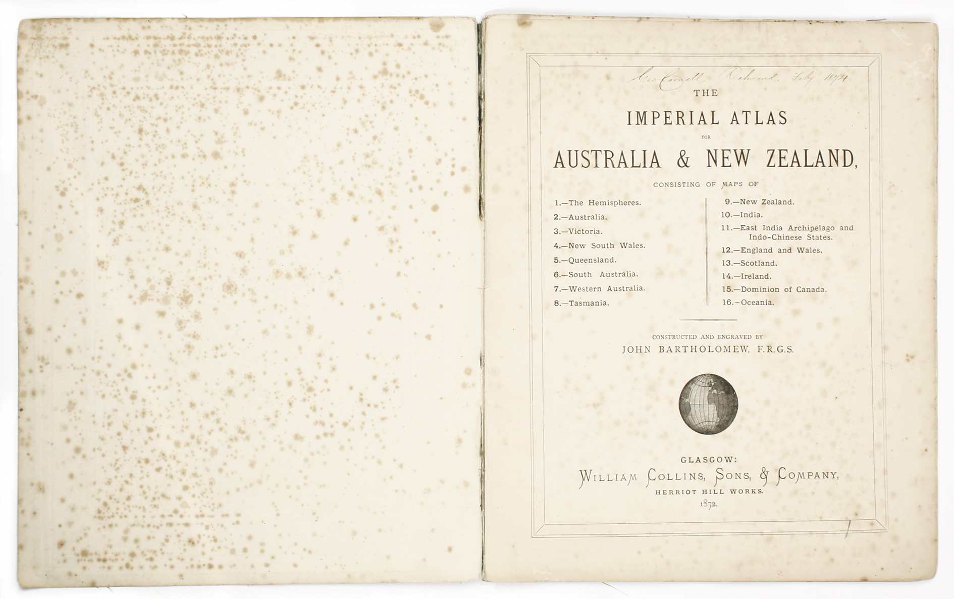 The Imperial Atlas for Australia & New Zealand, Consisting of Maps of ...