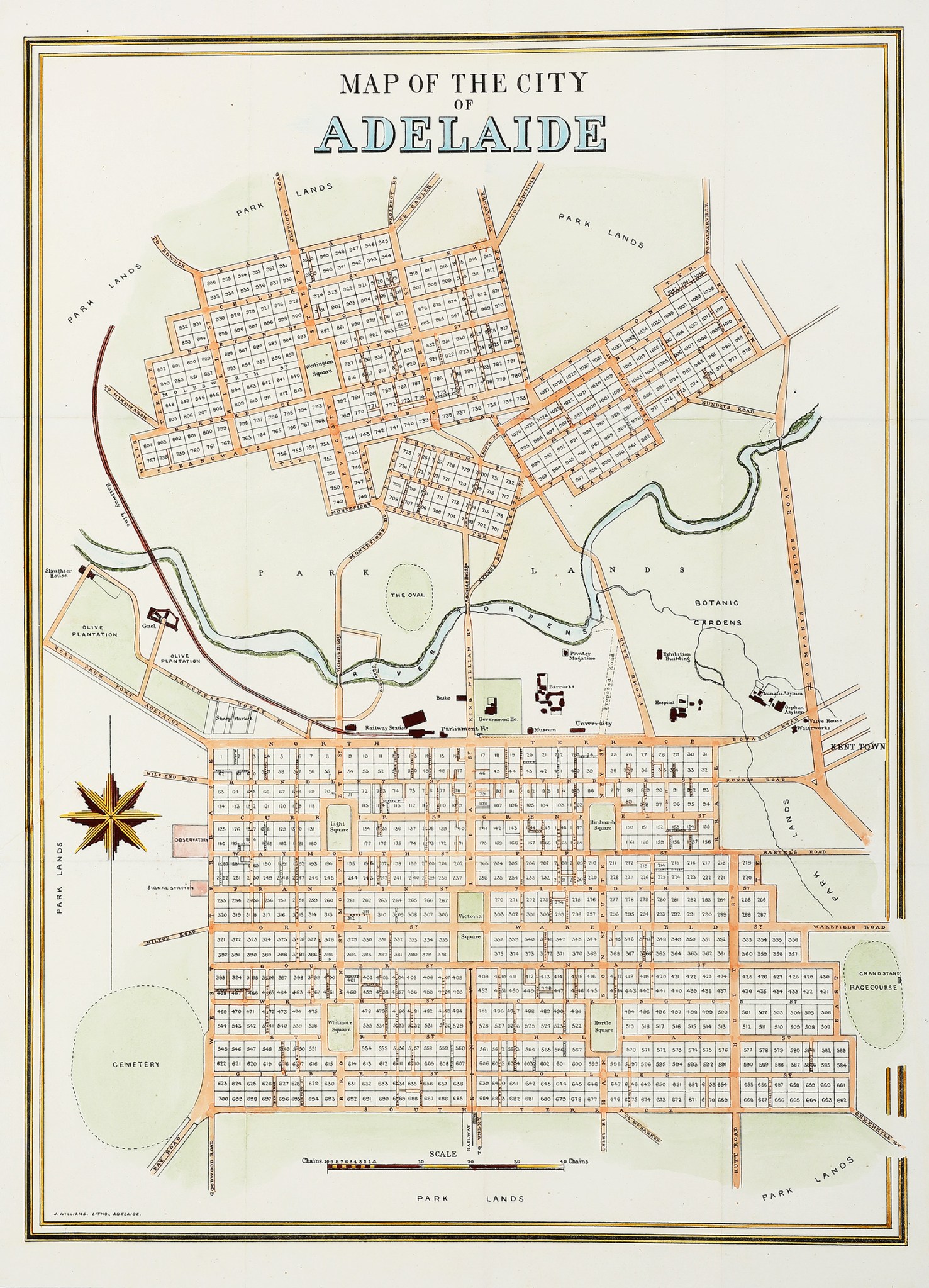 Map of the City of Adelaide. - Antique Print Map Room