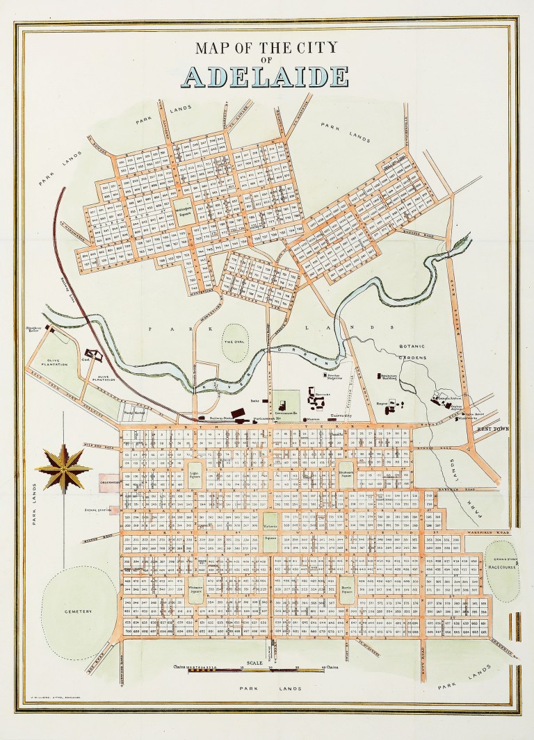 Map of the City of Adelaide. | Antique Print Map Room