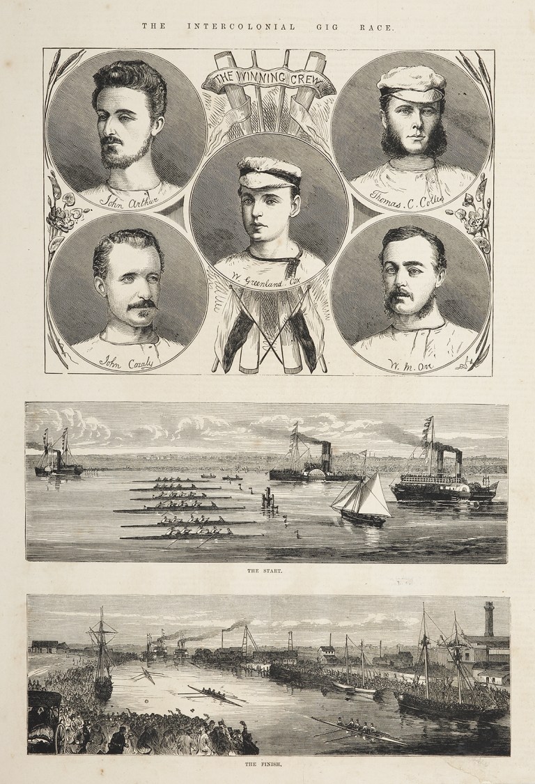 ROWING-The Intercolonial Gig Race. The Winning Crew. The Start. The ...