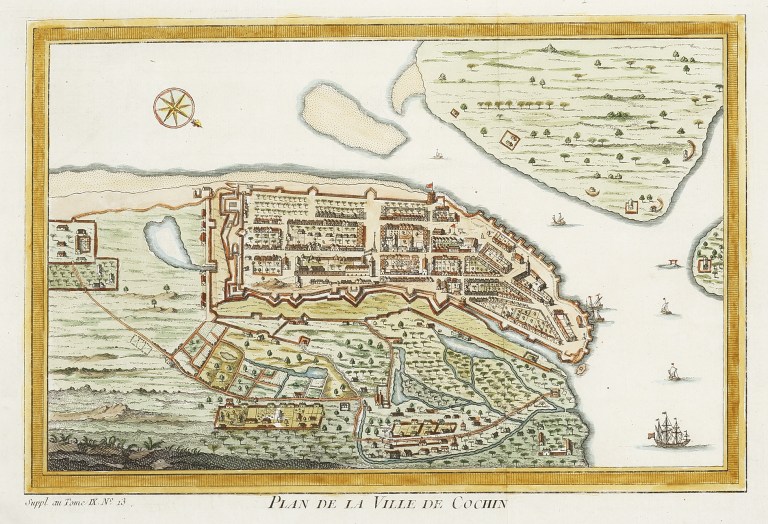 INDIA-Plan de la Ville de Cochin - Antique Print Map Room