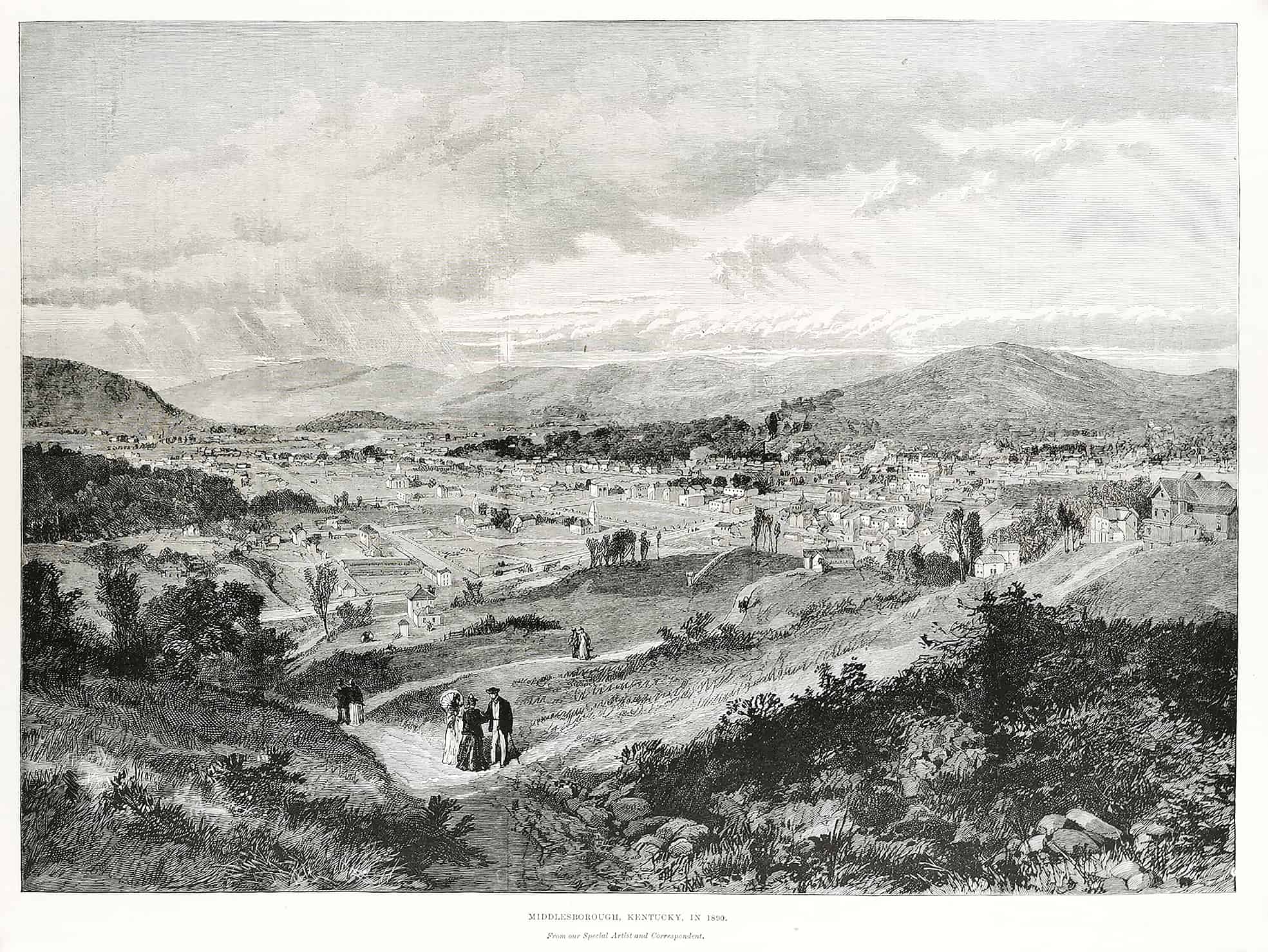 Middlesborough, Kentucky, in 1890. - Antique Print Map Room