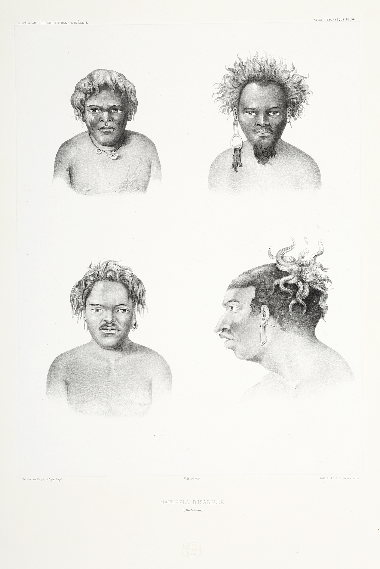 Naturels D'Isabelle (Iles Solomon) - Antique Print Map Room