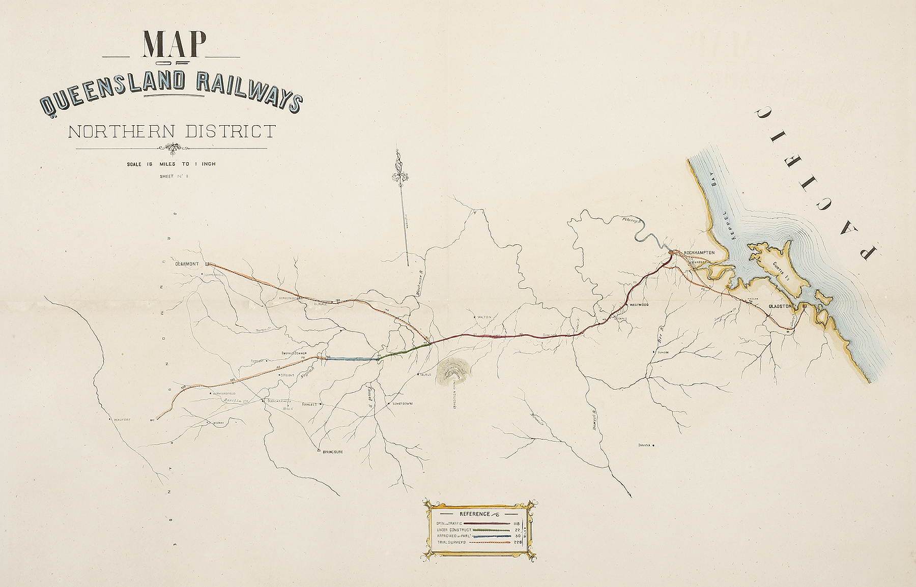 Map of Queensland Railway Northern District [Townsville] - Antique ...