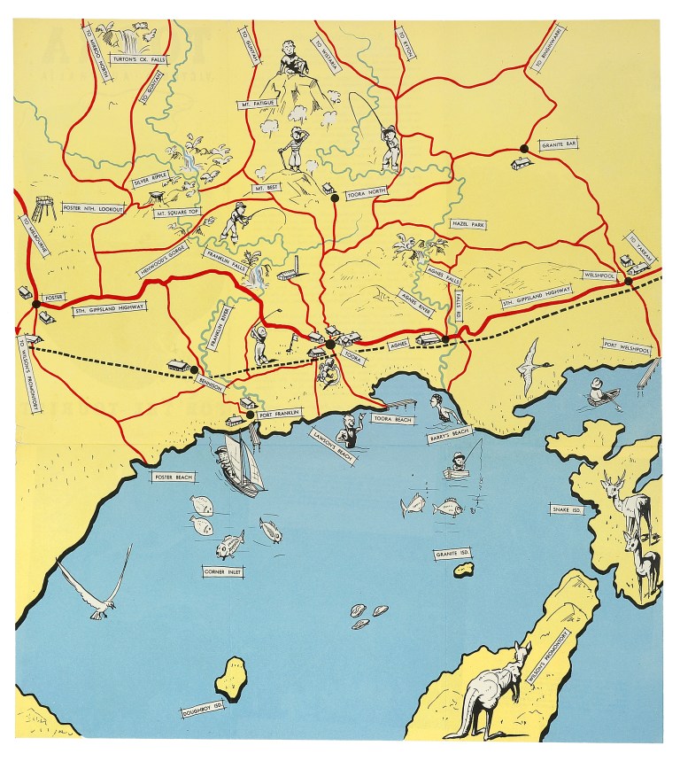 [Toora Victoria Australia for the Tourist] - Antique Print Map Room