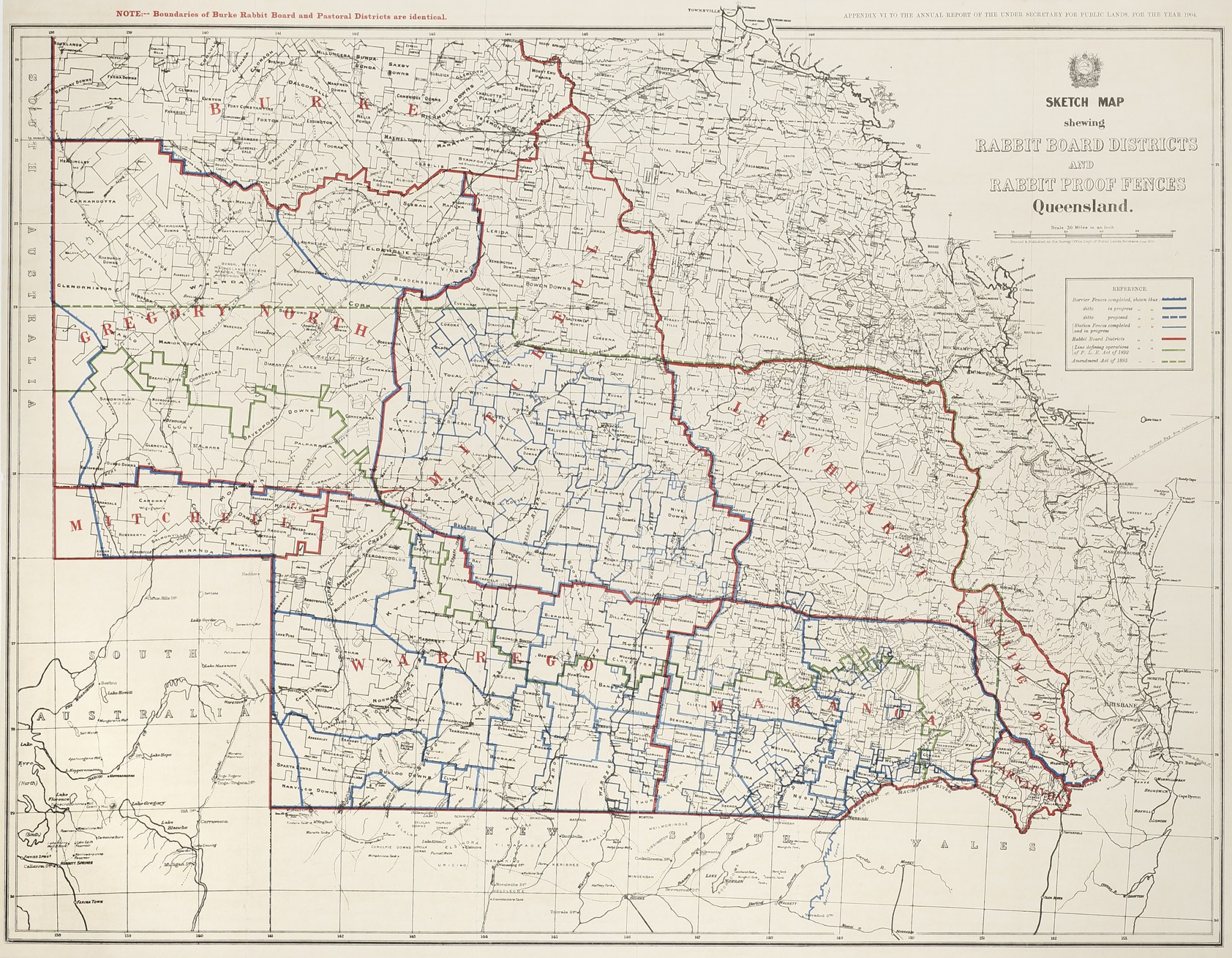 Sketch Map shewing Rabbit Board Districts and Rabbit Proof Fences ...
