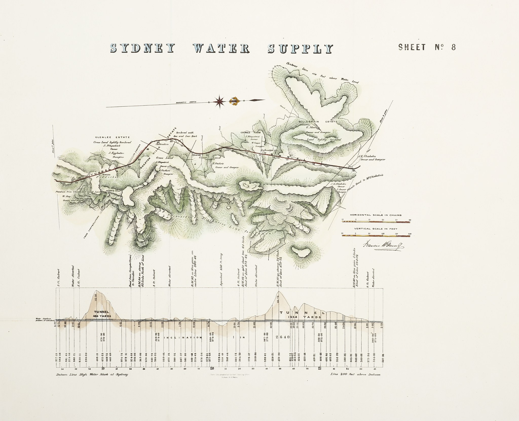 Sydney Water Supply Sheet No. 8 - Antique Print Map Room