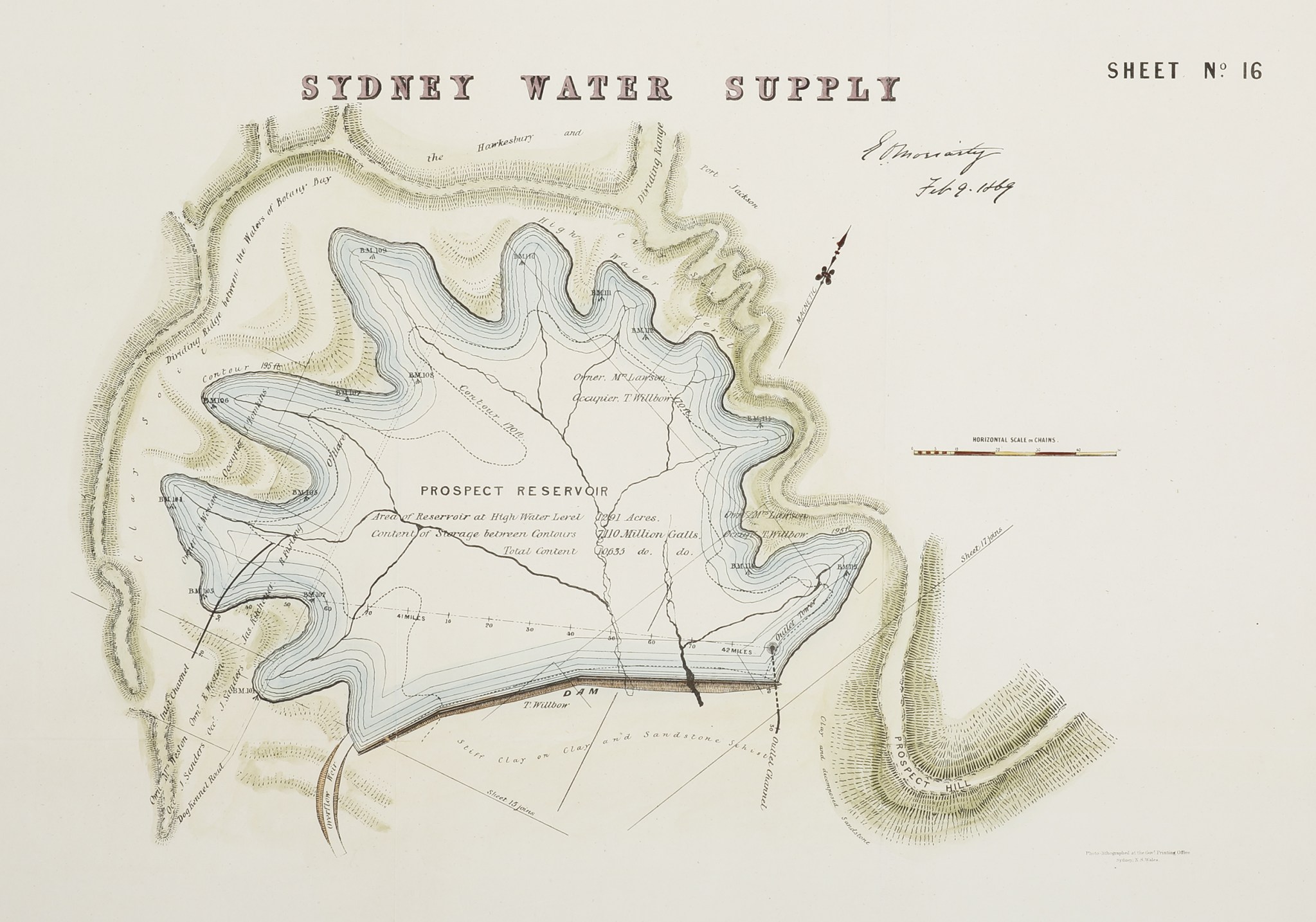 Sydney Water Supply Sheet No. 16 - Antique Print Map Room