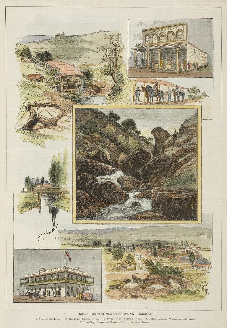 Inland Towns of New South Wales.-Adelong. - Antique Print Map Room