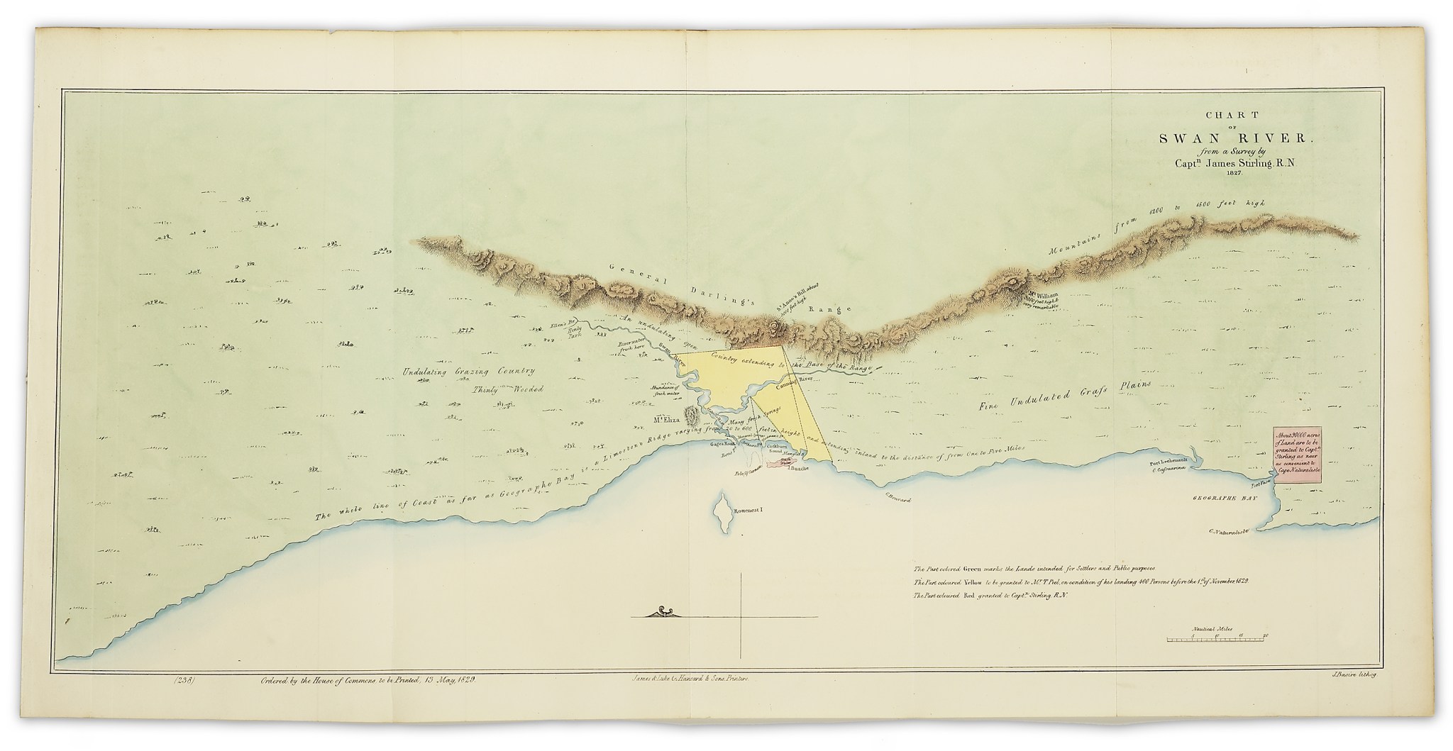 Chart of Swan River from a survey by Captn. James Stirling, R.N., 1827 ...