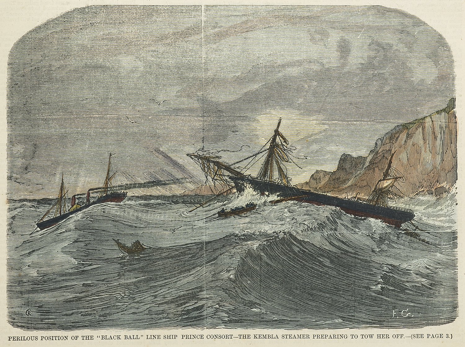 Perilous Position of the "Black Ball" line ship Prince Consort-The ...