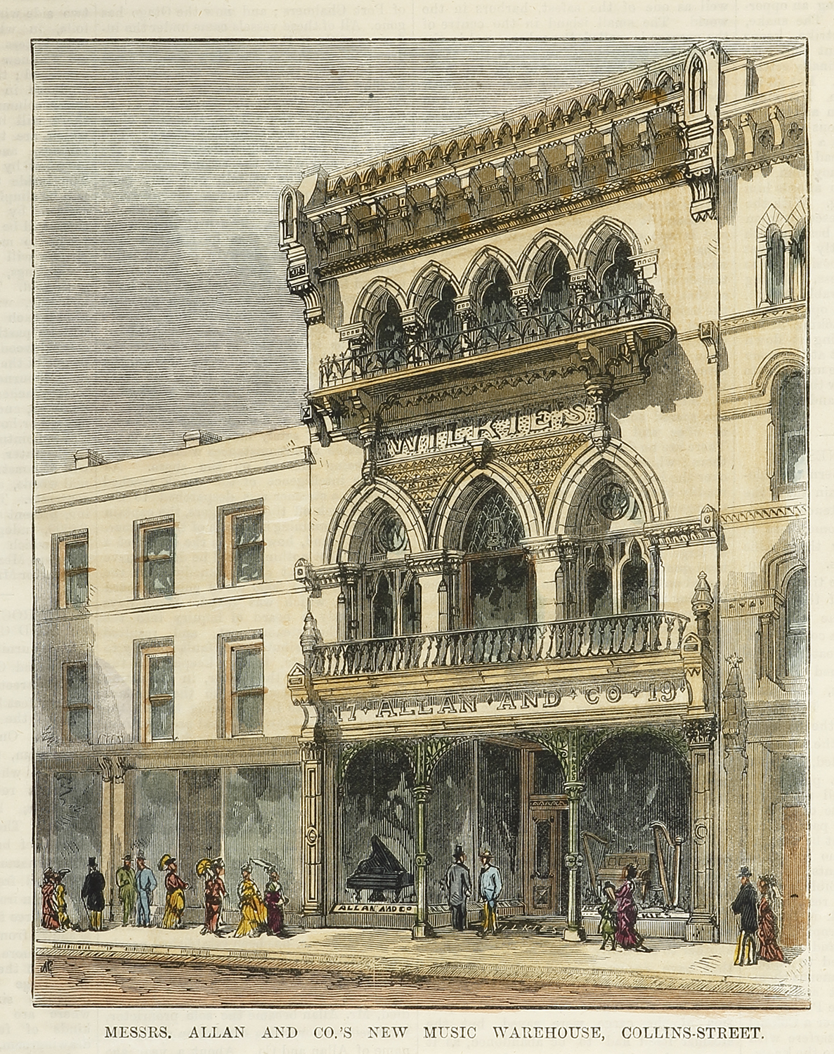 Messrs. Allan and Co.s new Music Warehouse, Collins-Street. - Antique ...
