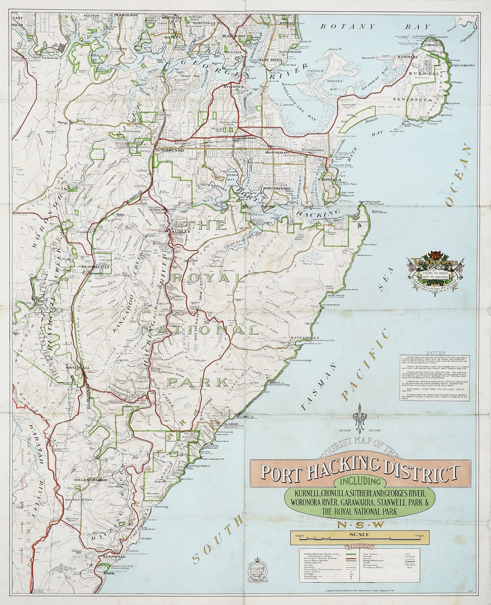 Tourist map of the Port Hacking district: including Kurnell, Cronulla ...