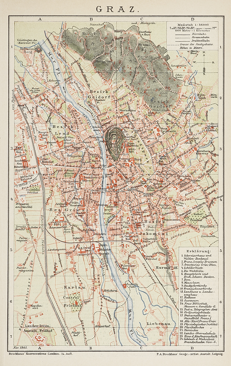 Graz. - Antique Print Map Room
