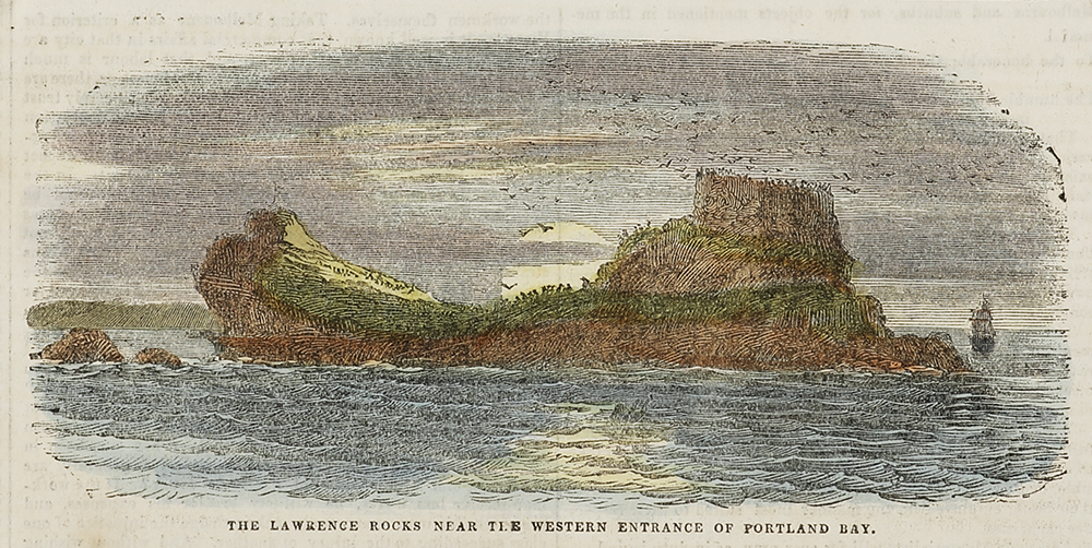 The Lawrence Rocks near the Western Entrance of Portland Bay. - Antique ...