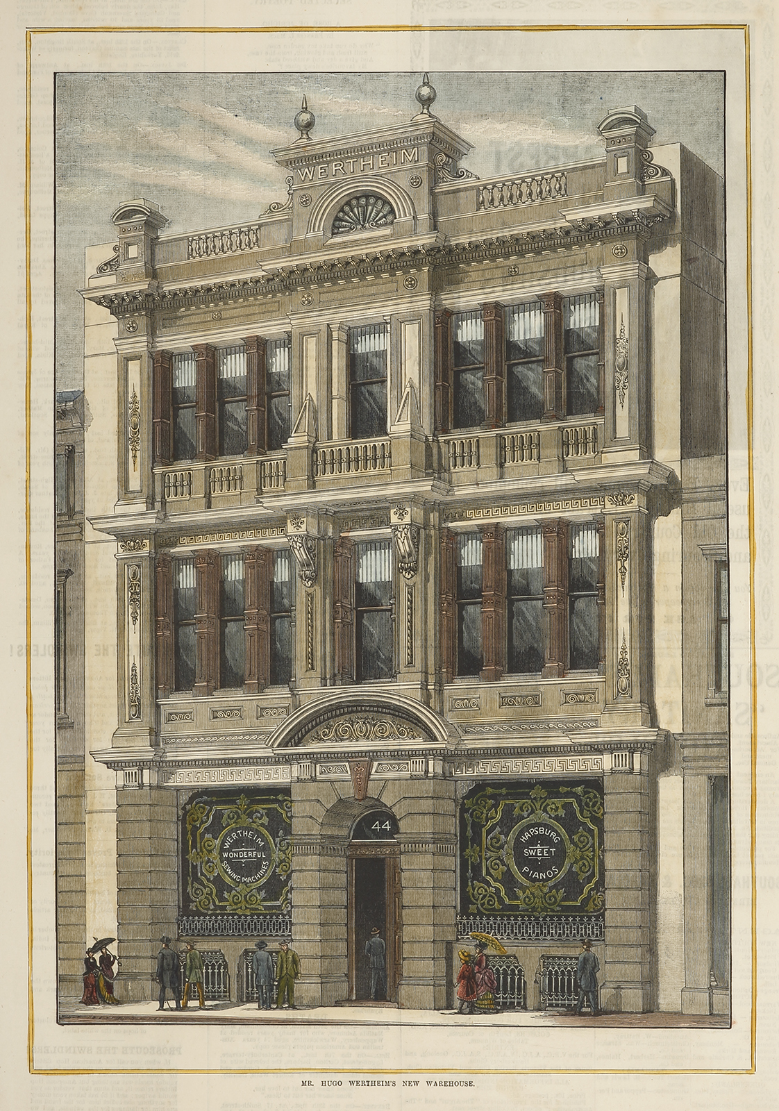 Mr. Hugo Wertheim's New Warehouse. - Antique Print Map Room