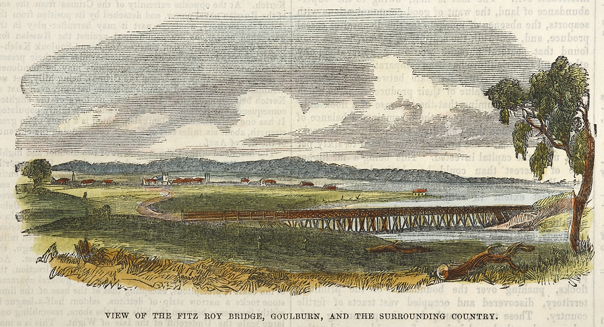 View of the Fitz Roy Bridge, Goulburn, and the Surrounding Country. sic ...
