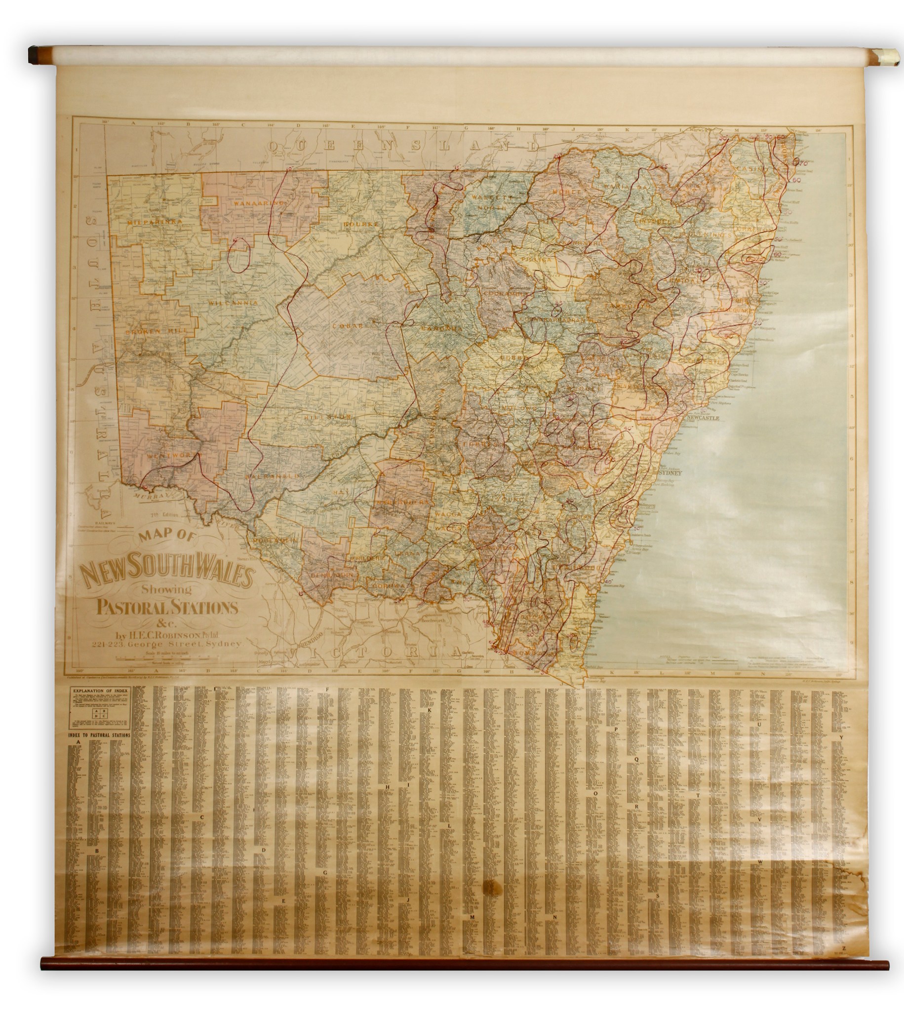 Map of New South Wales Showing Pastoral Stations &C. - Antique Print ...
