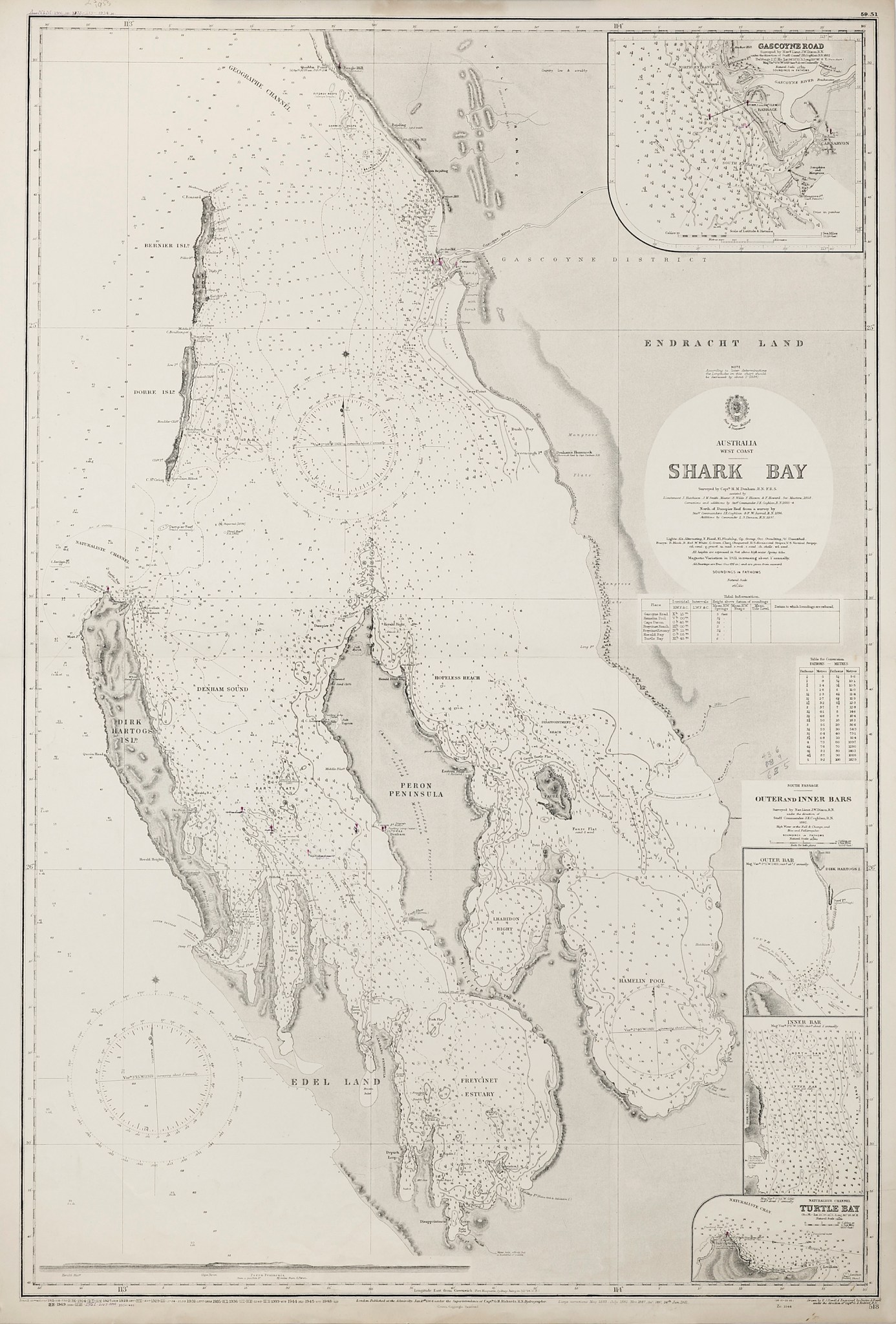 [AUSTRALIA-WA] Shark Bay Surveyed by Capt. H.M. Denham..... - Antique ...
