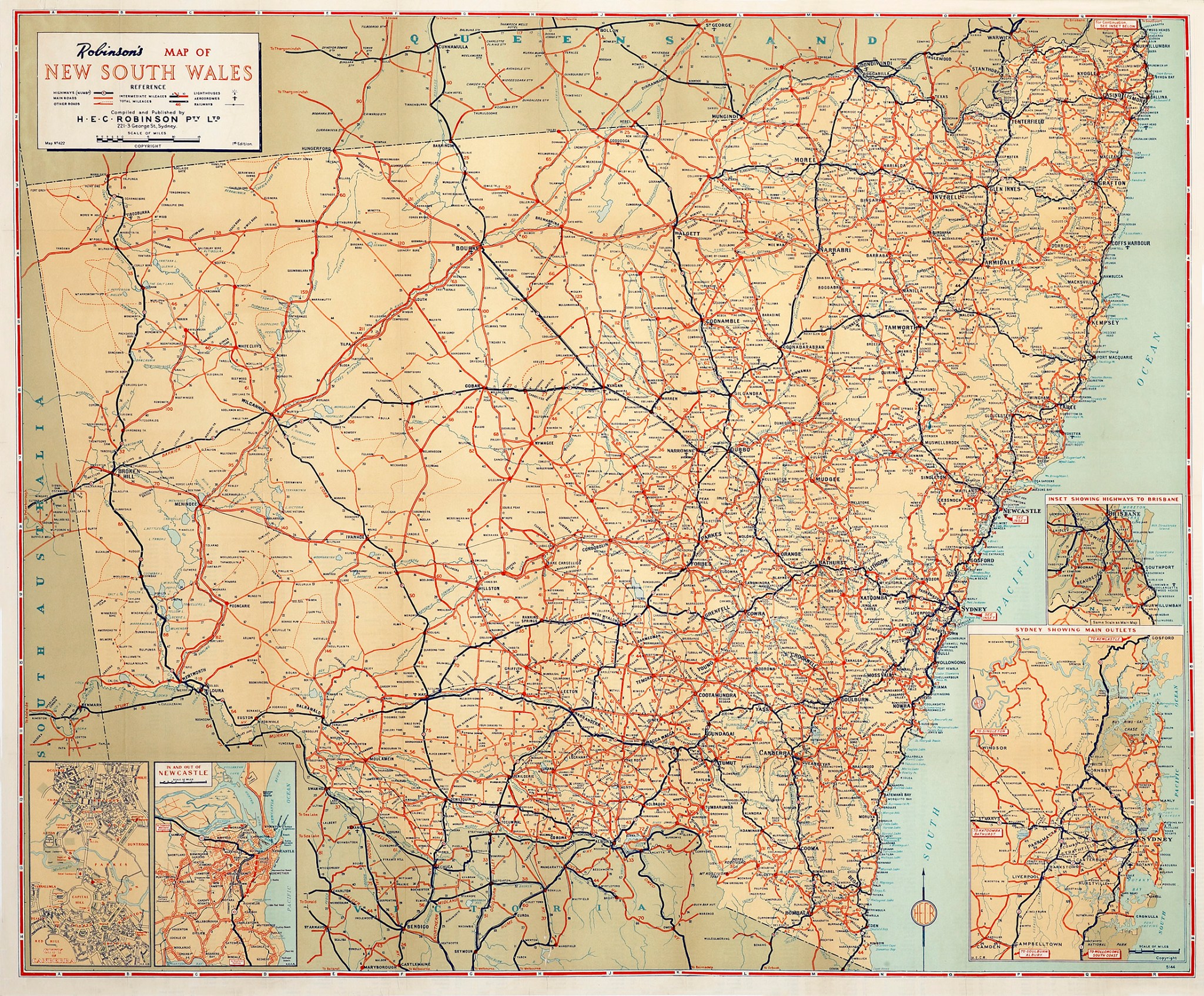 Robinson's Map of New South Wales | Antique Print Map Room