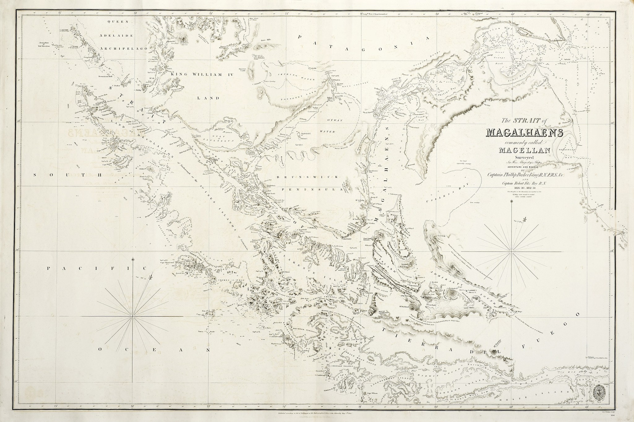 The Strait of Magalhaens commonly called Magellan Surveyed by His ...