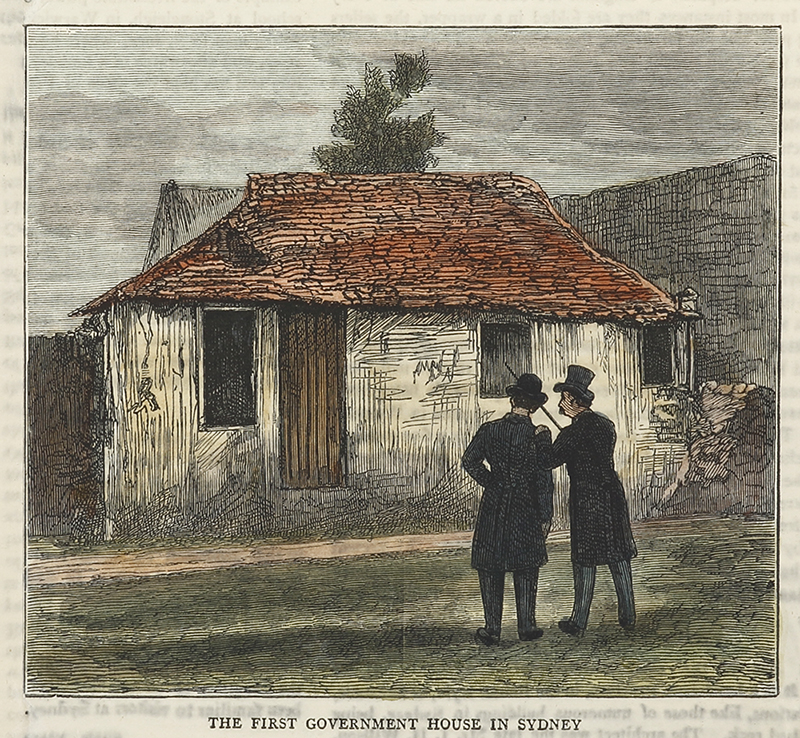 The First Government House in Sydney. - Antique Print Map Room