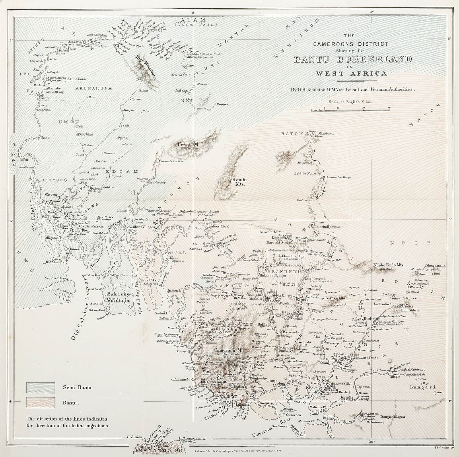 The Cameroons District Showing the Bantu Borderland in West Africa ...