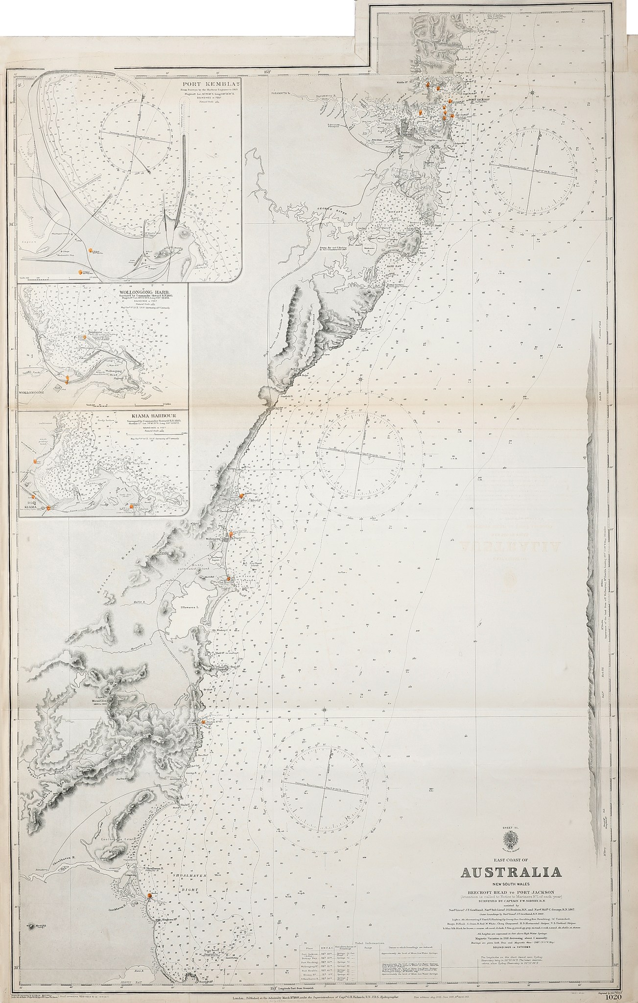 [AUSTRALIA-NSW] Beecroft Head to Port Jackson....Surveyed by Captain F ...