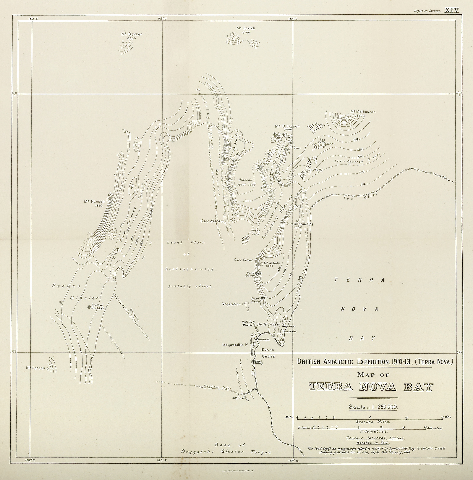 British Antarctic Expedition, 1910 (Terra Nova) Map of Terra Nova Bay ...